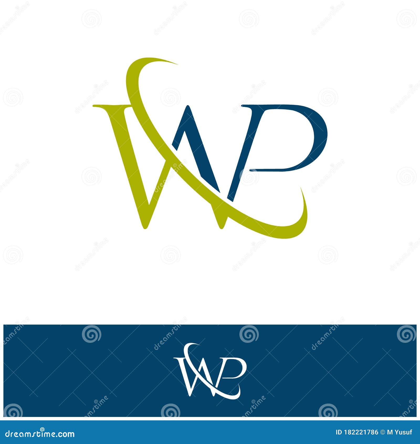 Initial WP Letter Linked Logo. Creative Letter WP Stock Vector ...