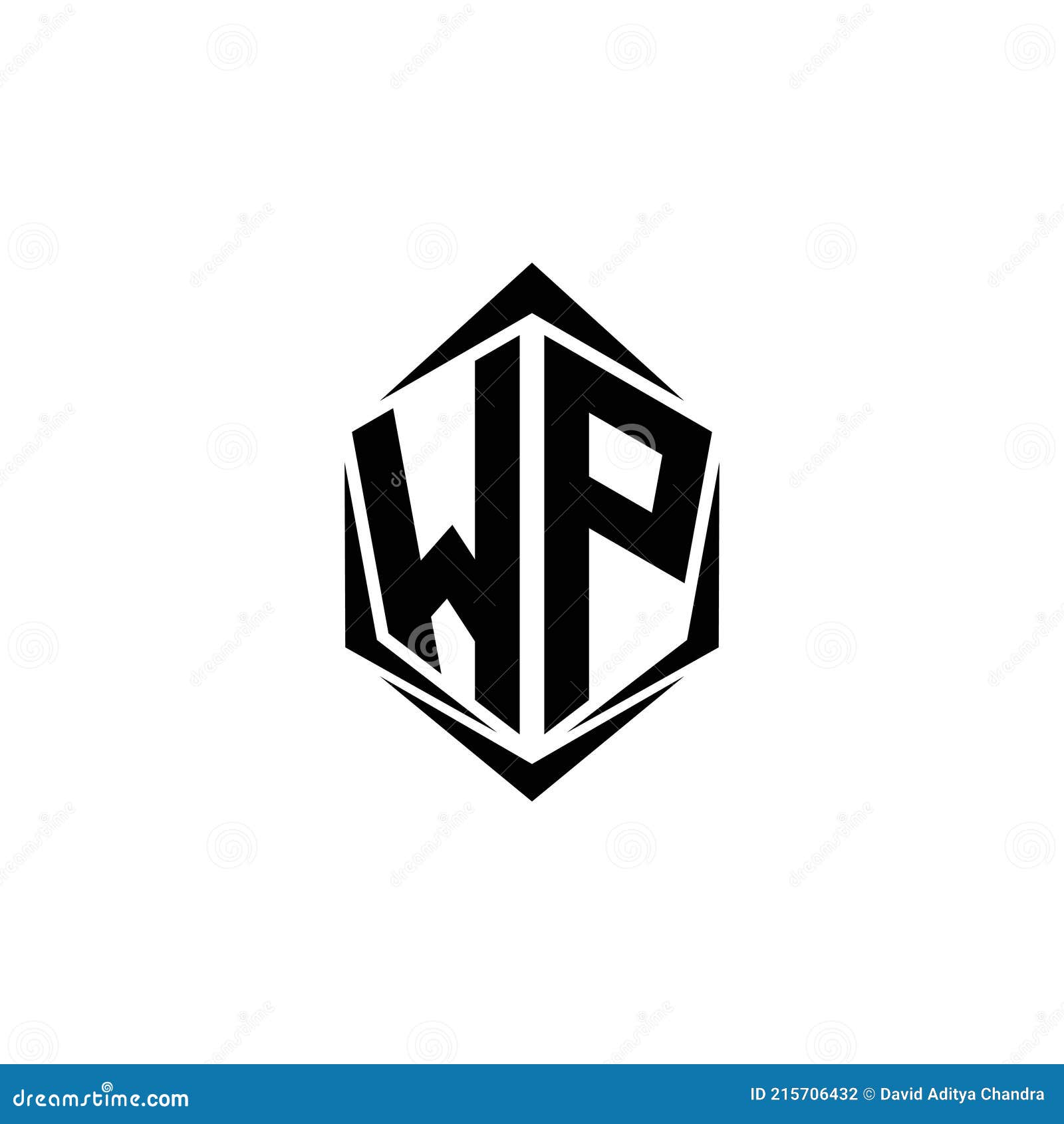 Initial WP Logo Design with Shield Style, Logo Business Branding Stock ...