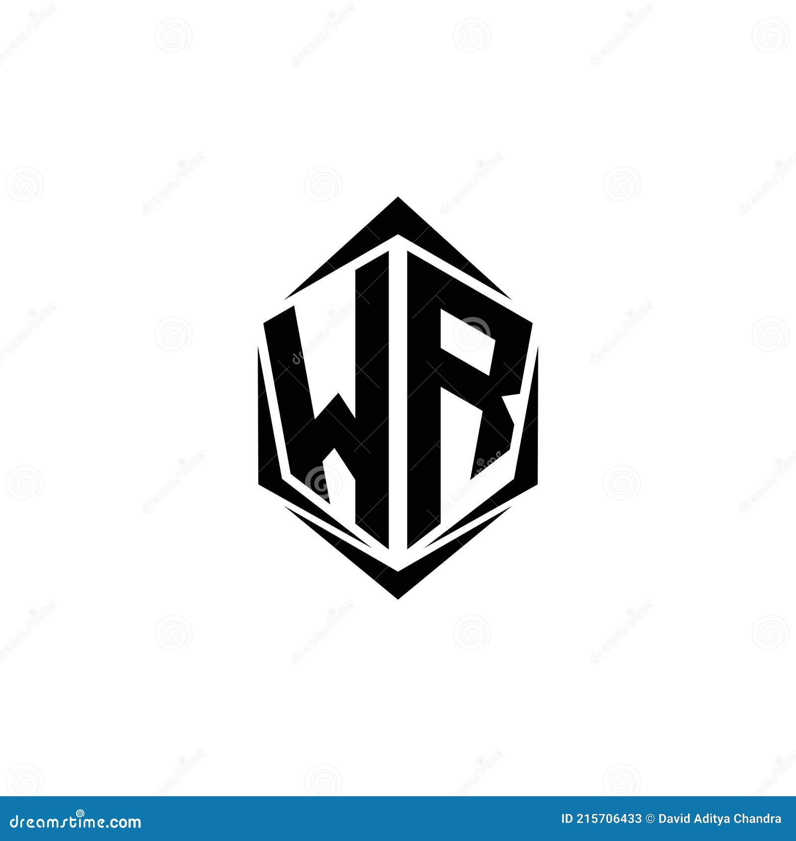 Initial WR Logo Design with Shield Style, Logo Business Branding Stock ...