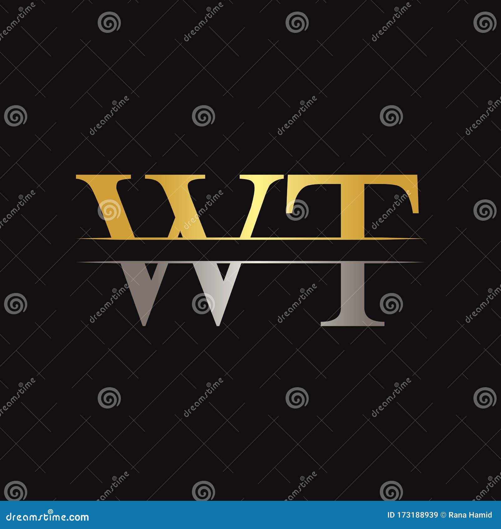 Initial WT Letter Linked Logo. Creative Letter WT Logo Design Vector ...