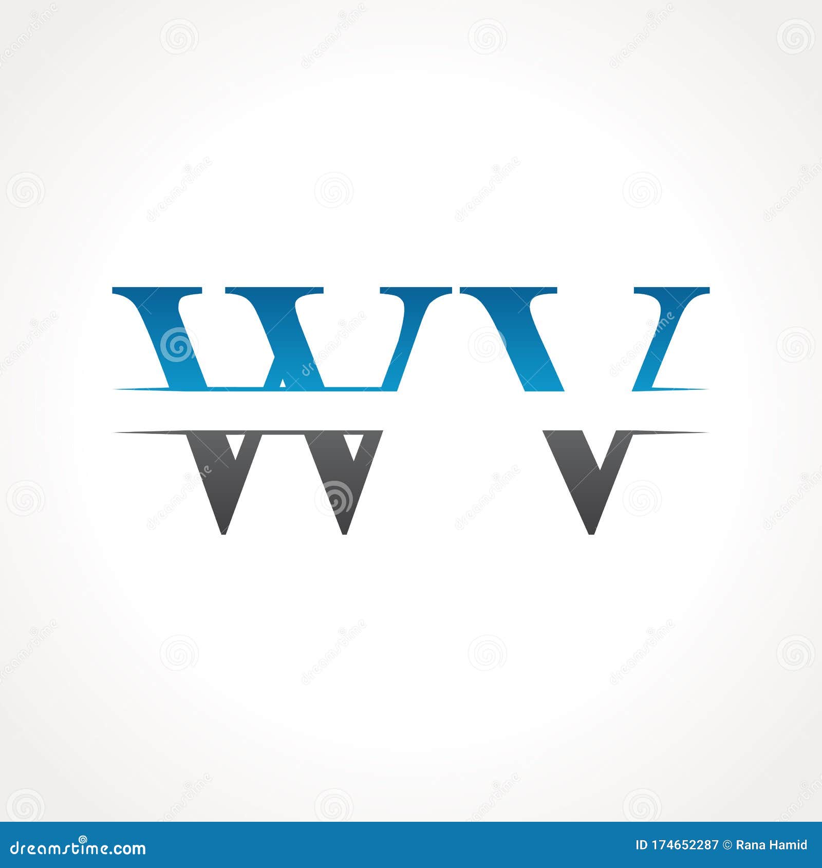 Initial WV Letter Linked Logo. Creative Letter WV Logo Design Vector ...