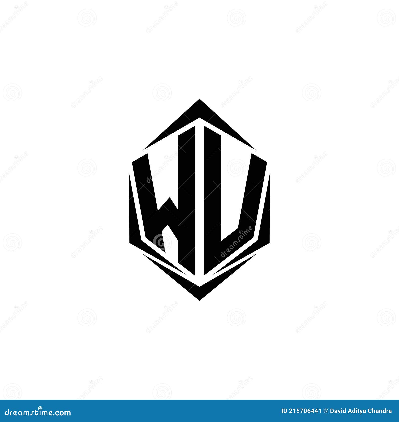 Initial WV Logo Design with Shield Style, Logo Business Branding Stock ...