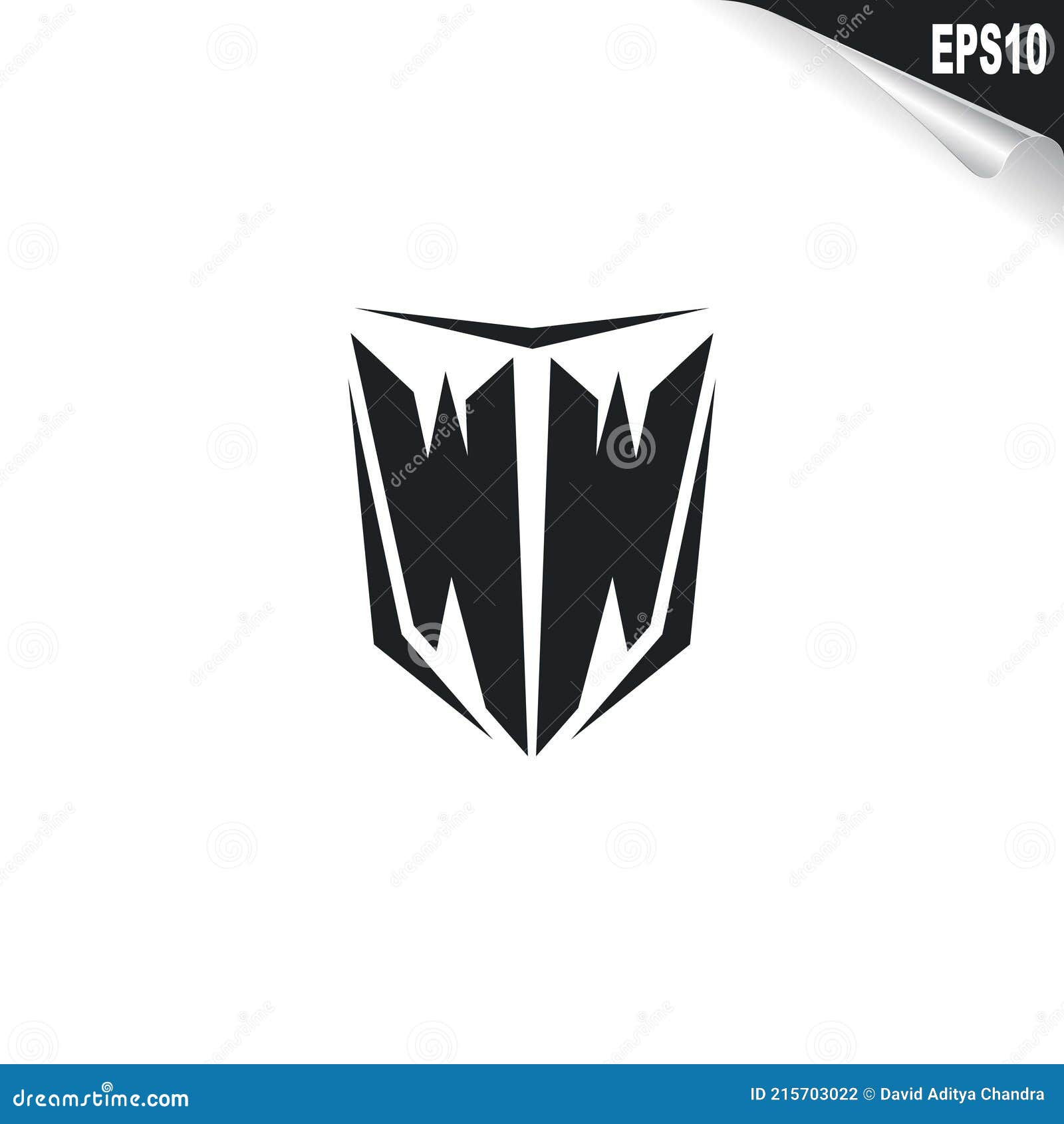 Initial WW Logo Design with Shield Style, Logo Business Branding Stock ...