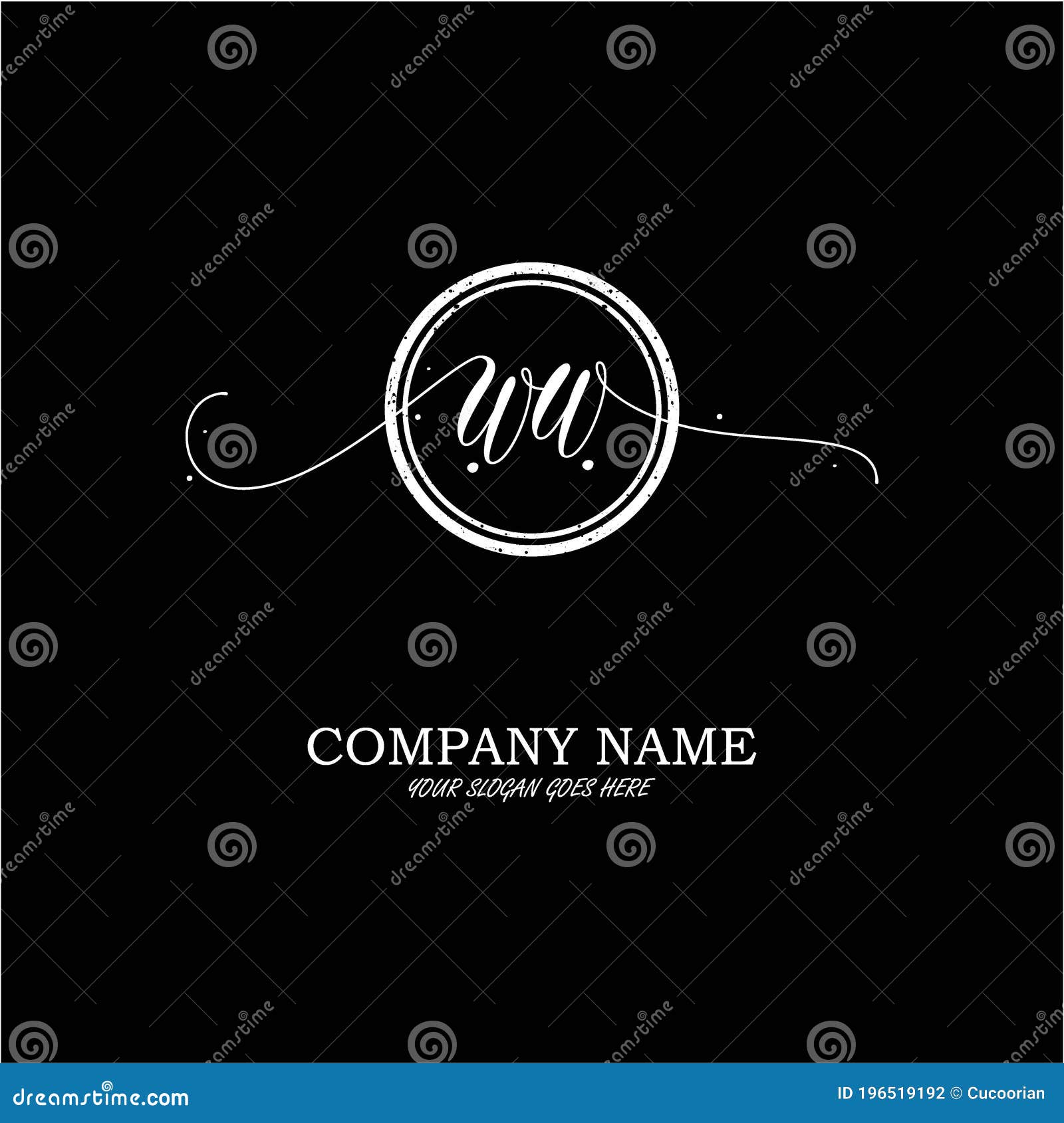 Initial WW Signature Logo with a Circle Stock Vector - Illustration of ...