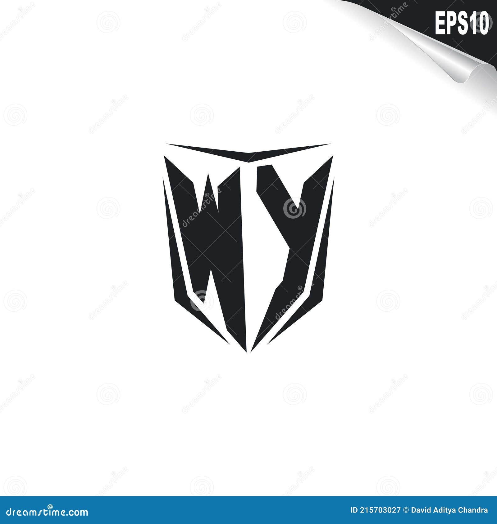 Initial WY Logo Design with Shield Style, Logo Business Branding Stock ...