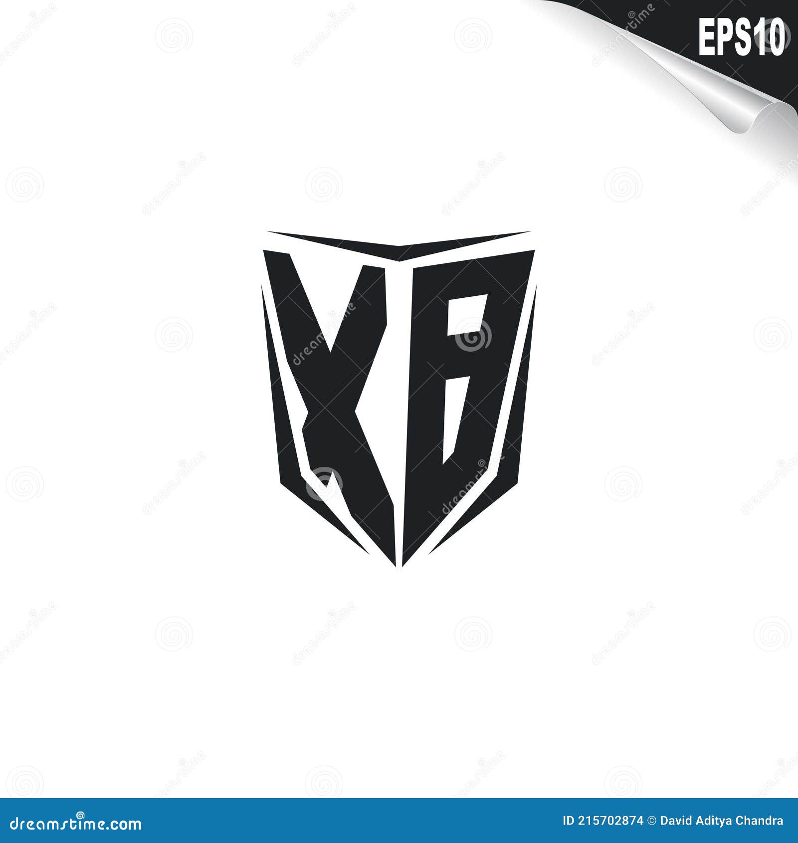 Initial XB Logo Design with Shield Style, Logo Business Branding Stock ...