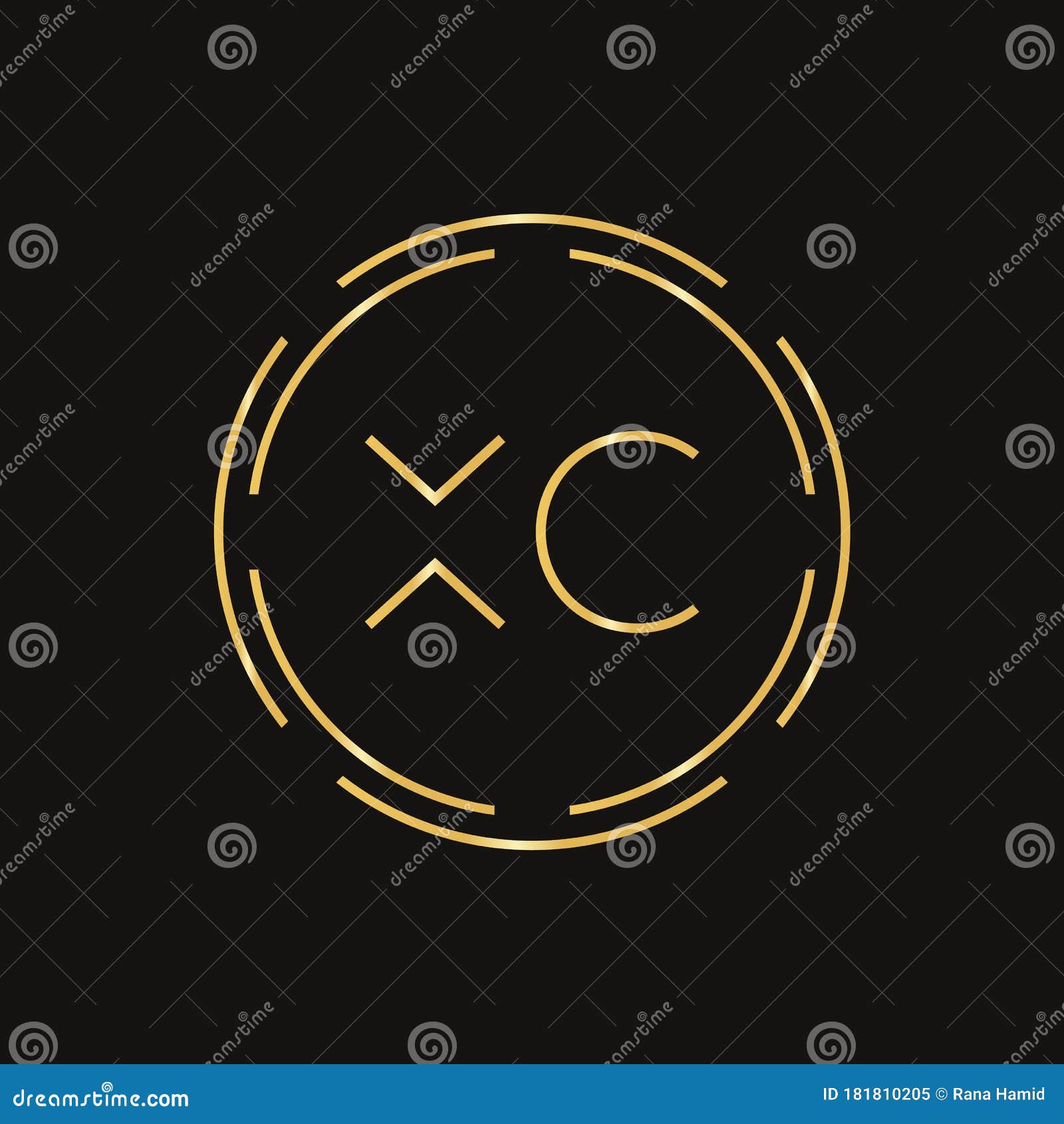 Initial XC Letter Logo Design Vector Template. Abstract Circle Letter ...
