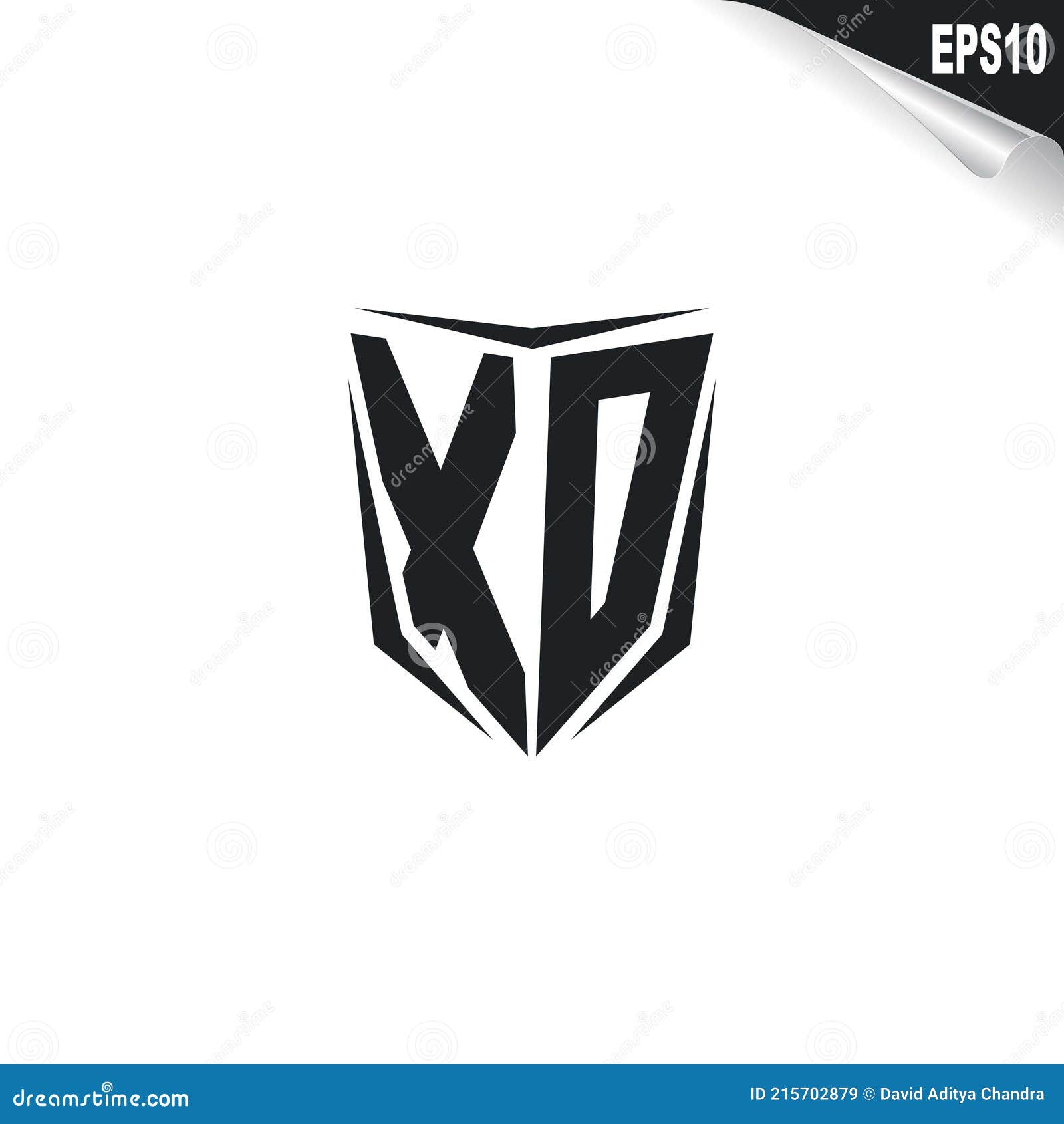 Initial XD Logo Design with Shield Style, Logo Business Branding Stock ...