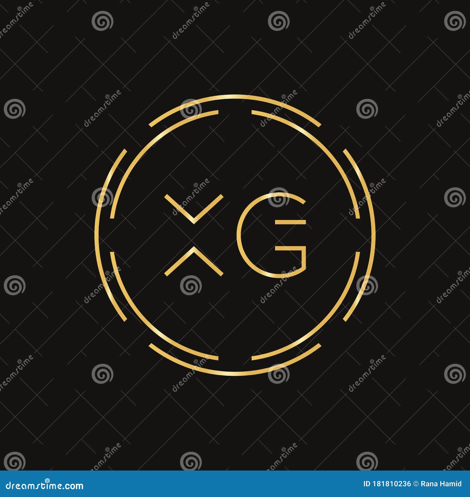 Initial XG Letter Logo Design Vector Template. Abstract Circle Letter ...