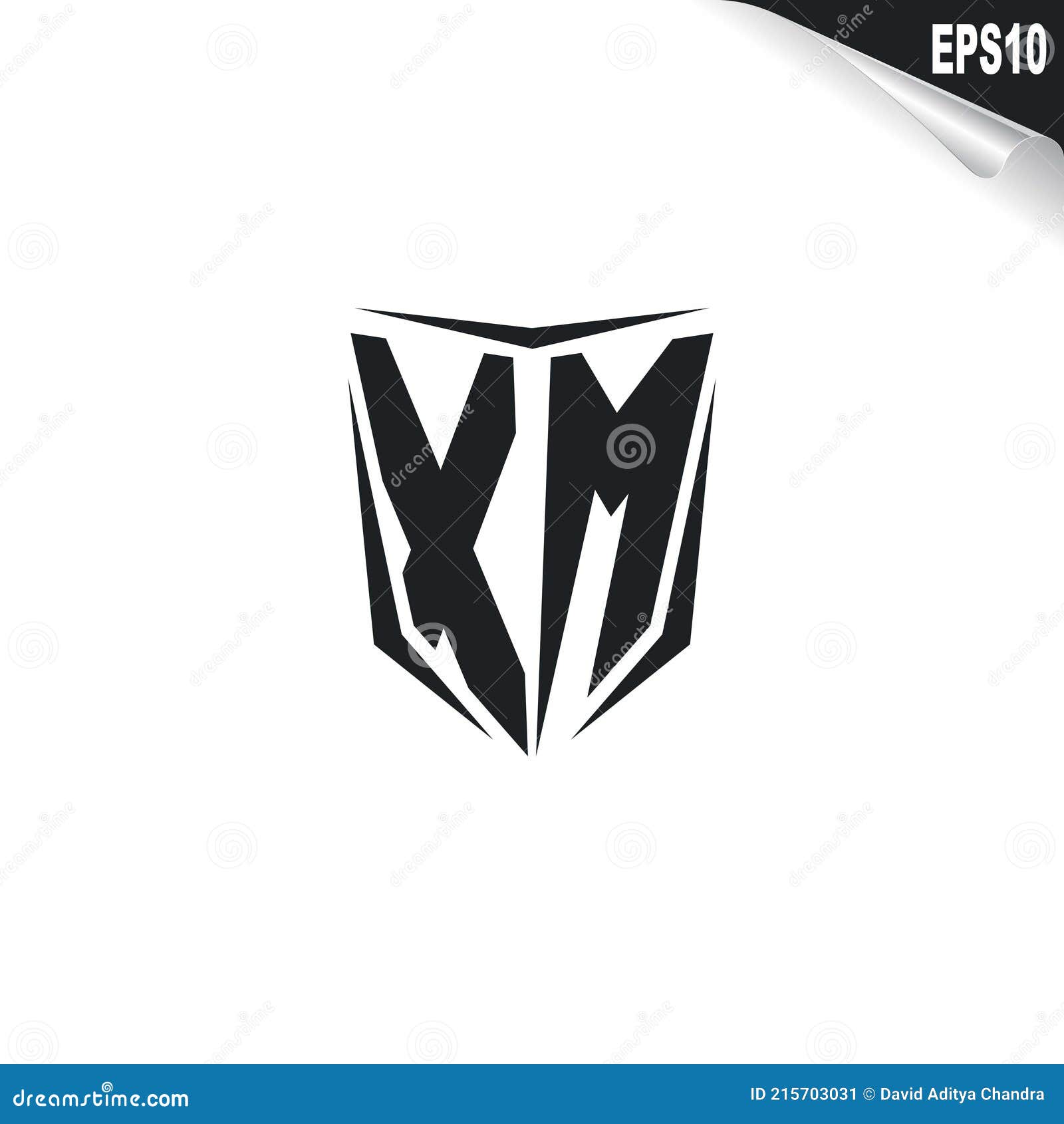 Initial XM Logo Design with Shield Style, Logo Business Branding Stock ...