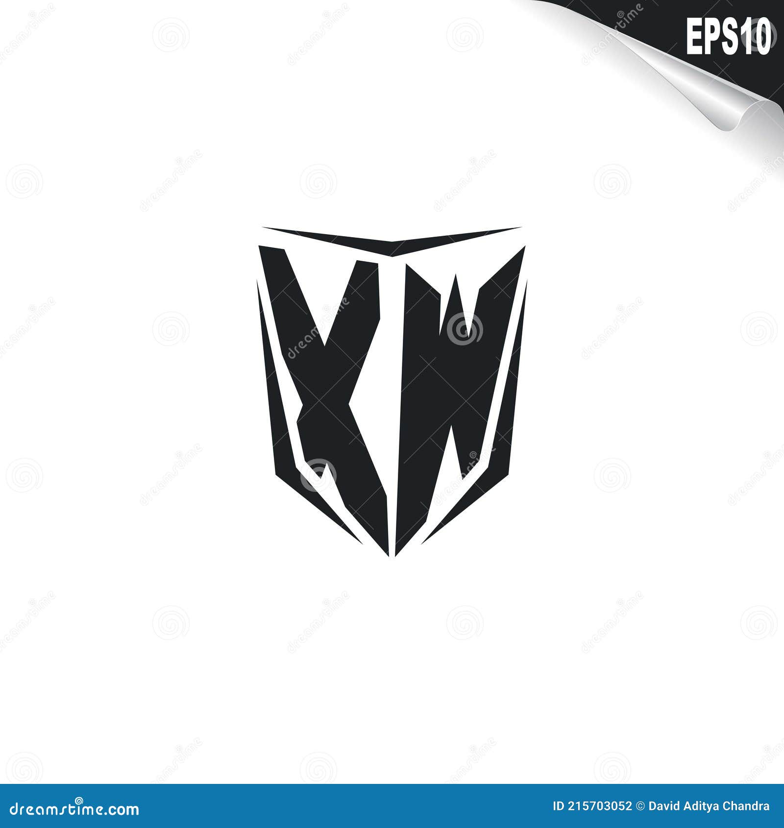 Initial XW Logo Design with Shield Style, Logo Business Branding Stock ...