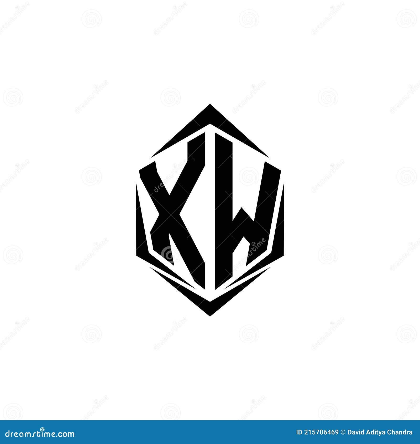 Initial XW Logo Design with Shield Style, Logo Business Branding Stock ...