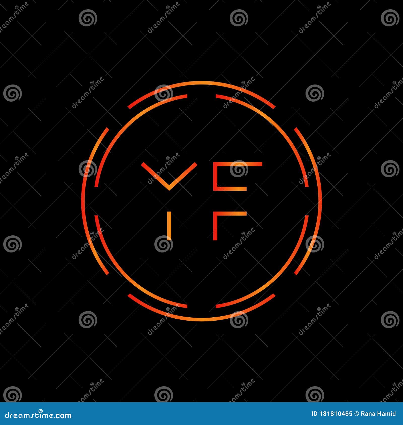 Initial YF Logo Design Vector Template. Creative Circle Letter YF ...