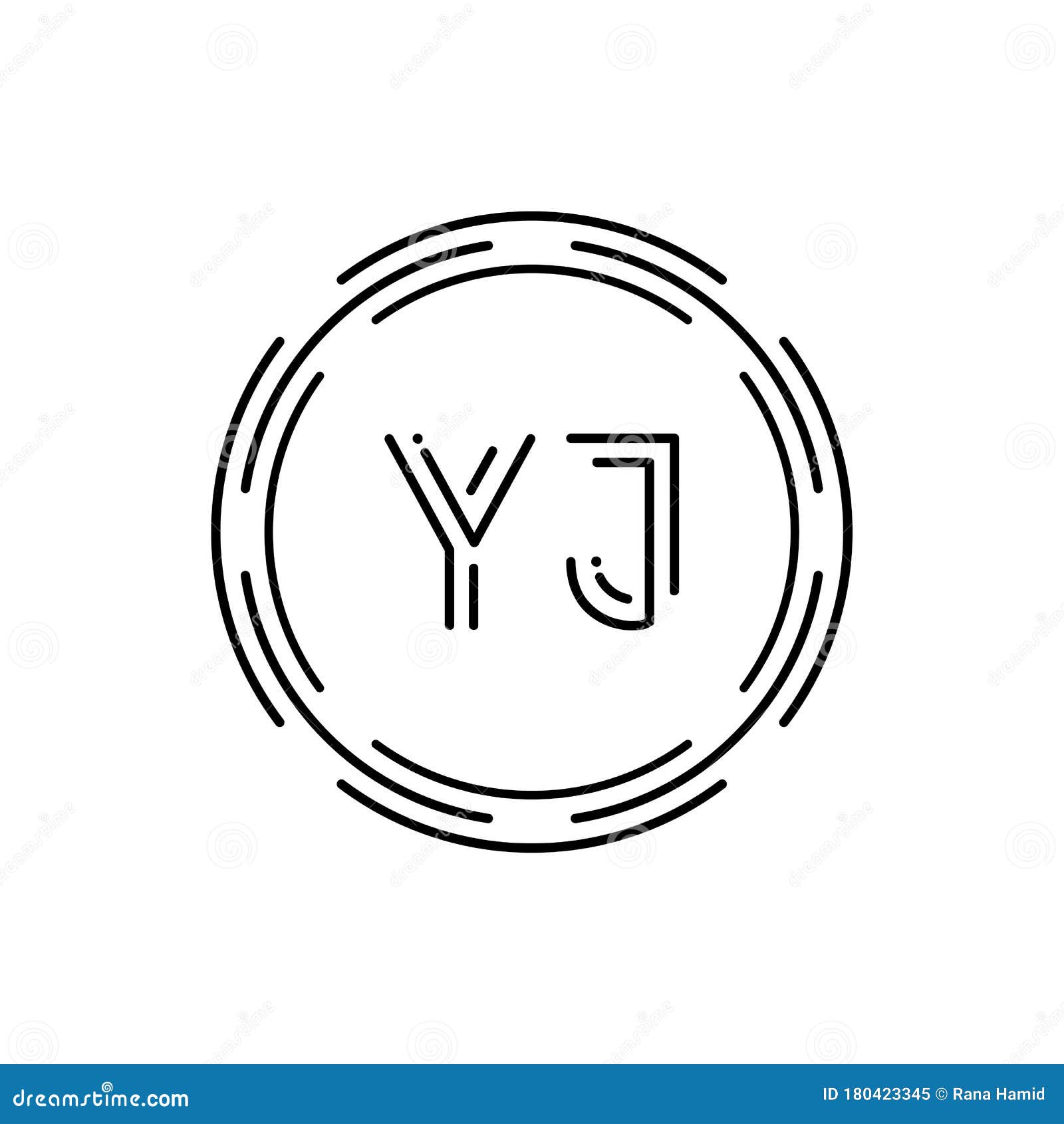 Initial YJ Logo Design Vector Template. Creative Circle Letter YJ ...