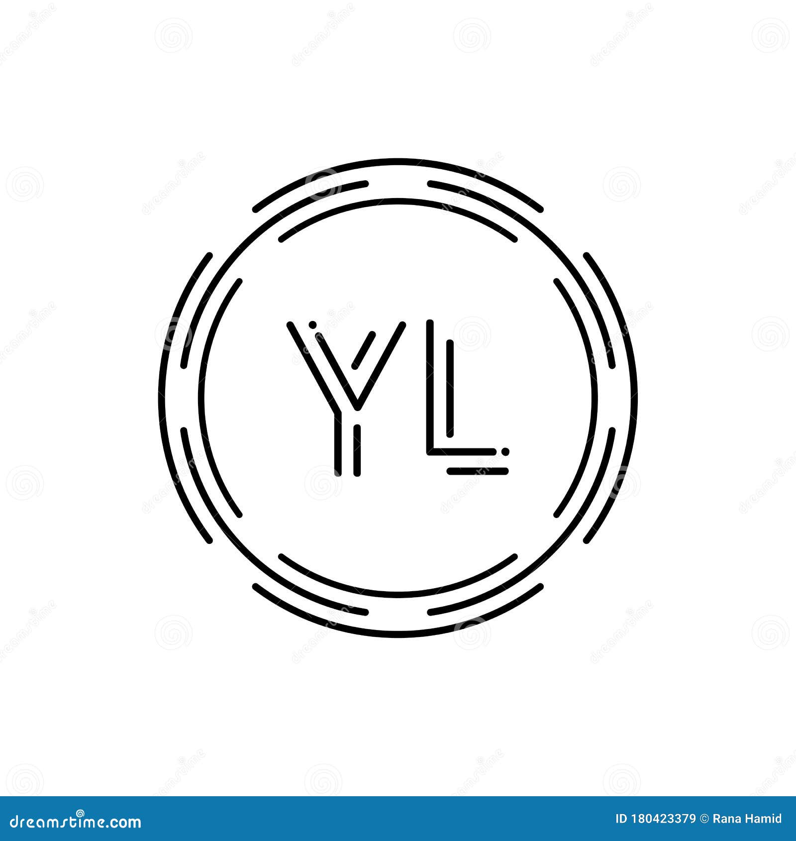 Initial YL Logo Design Vector Template. Creative Circle Letter YL ...