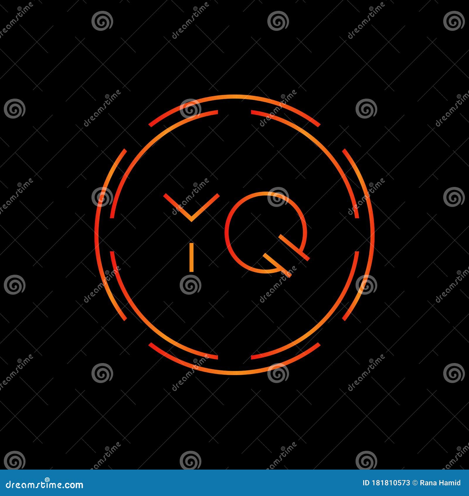 Initial YQ Logo Design Vector Template. Creative Circle Letter YQ ...