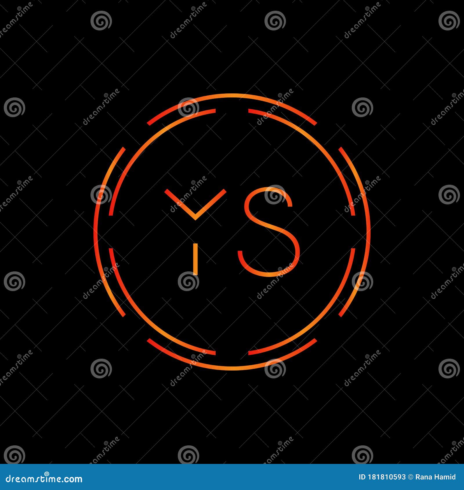 Initial YS Logo Design Vector Template. Creative Circle Letter YS ...