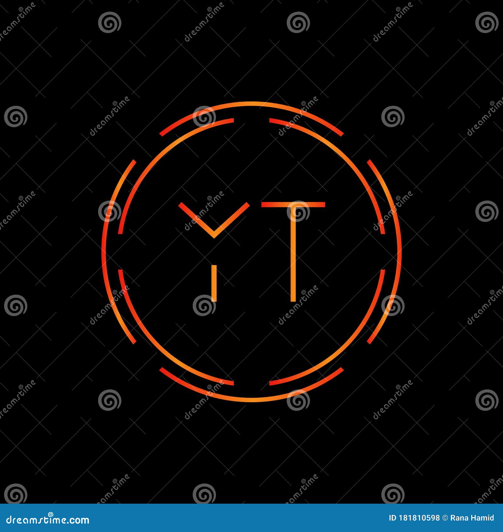 Initial YT Logo Design Vector Template. Creative Circle Letter YT ...