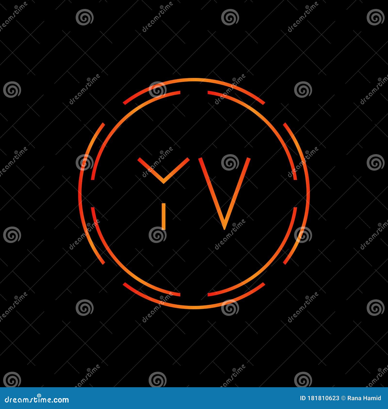 Initial YV Logo Design Vector Template. Creative Circle Letter YV ...