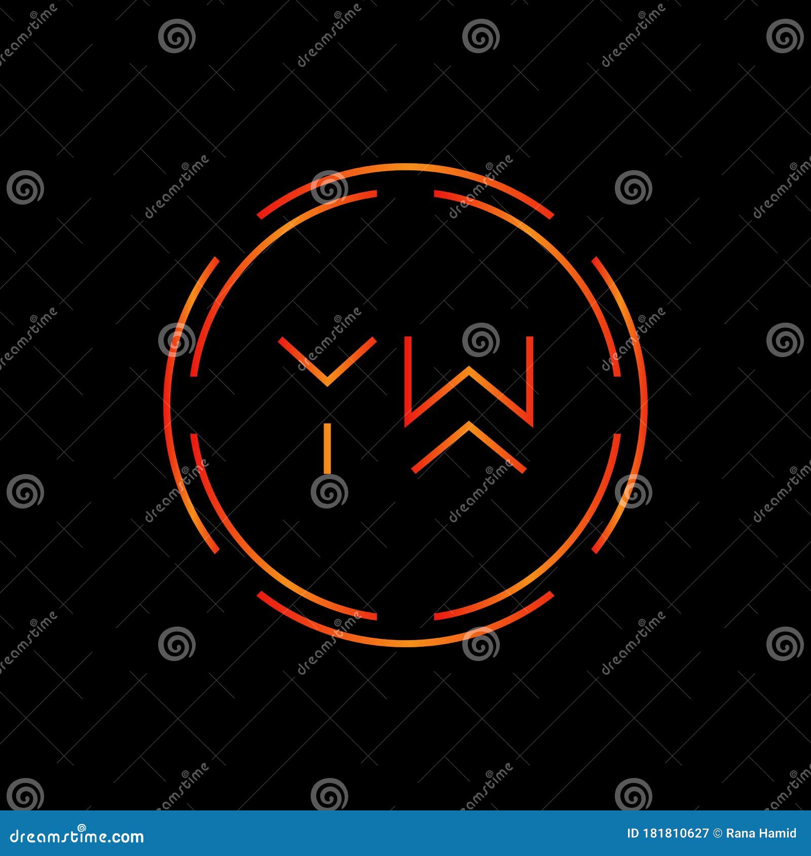 Initial YW Logo Design Vector Template. Creative Circle Letter YW ...