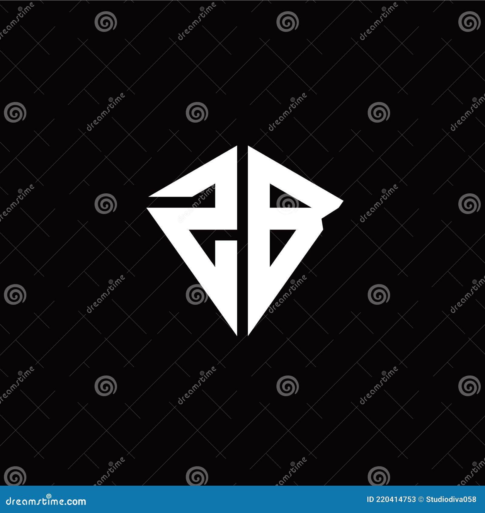 Initial Z B Letter with Kite Modern Style Logo Template Vector Stock ...