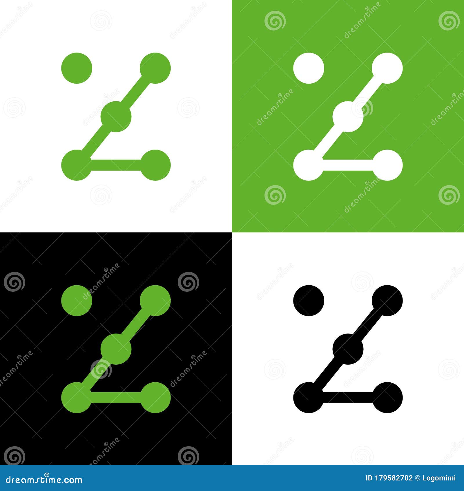 Initial Z Logo Design Template Elements, Dot Connection Vector ...
