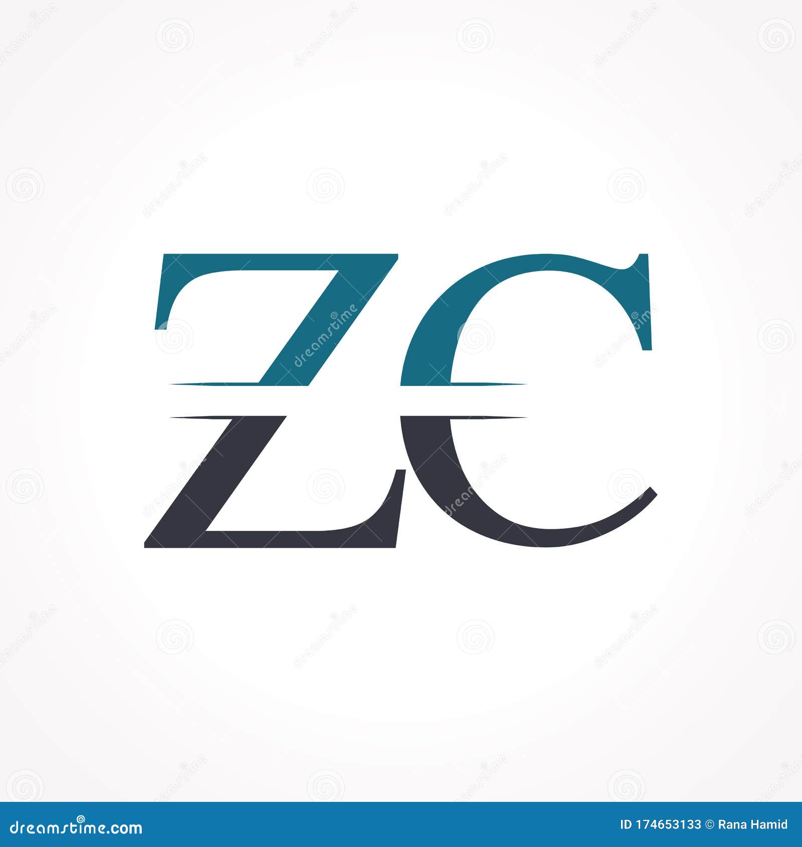 Initial ZC Logo Design Vector Template. Creative Letter ZC Business ...