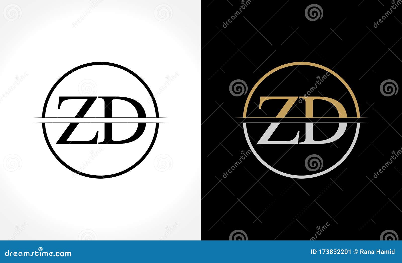 Initial ZD Logo Design Vector Template. Creative Letter ZD Business ...