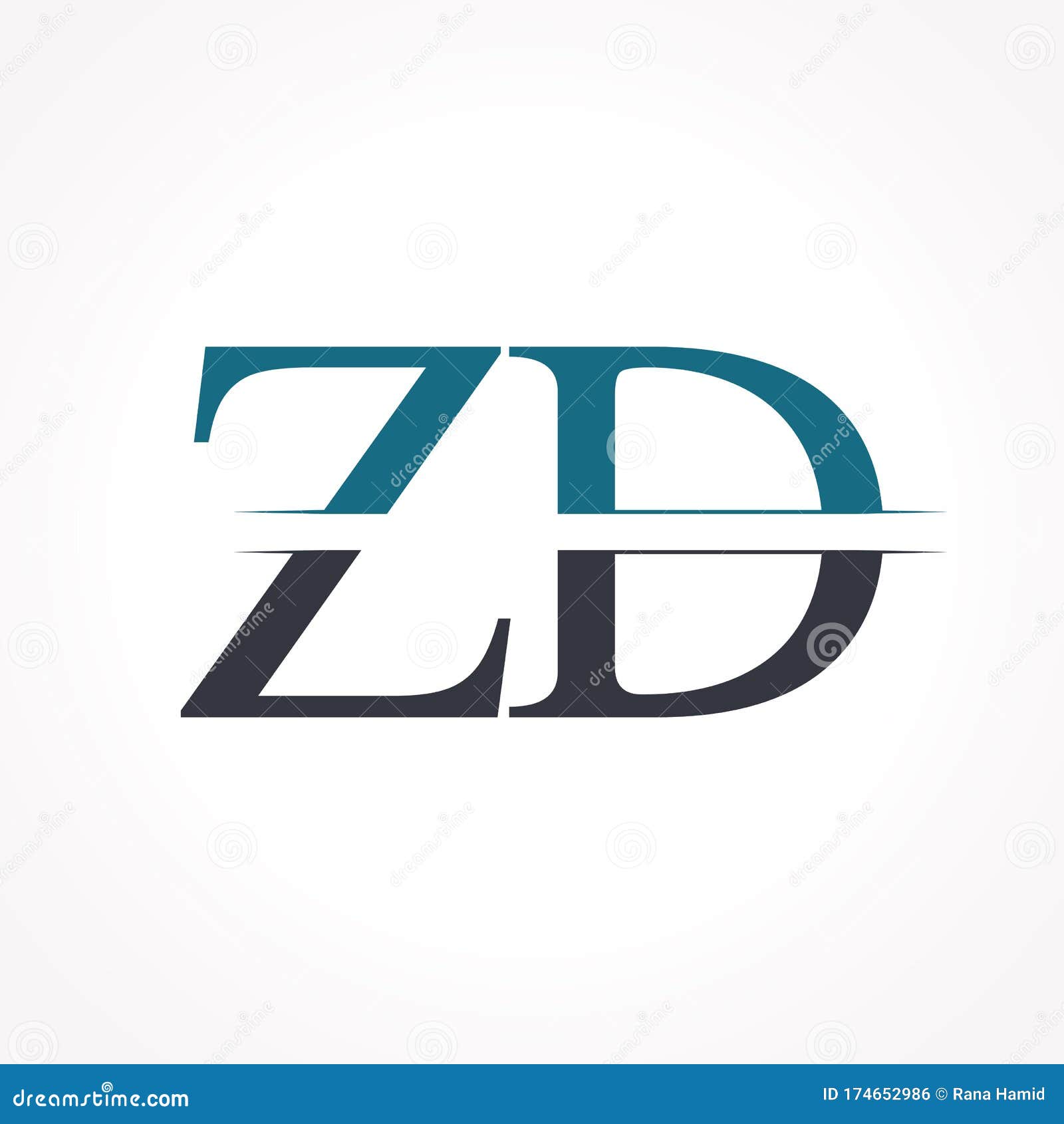 Initial ZD Logo Design Vector Template. Creative Letter ZD Business ...