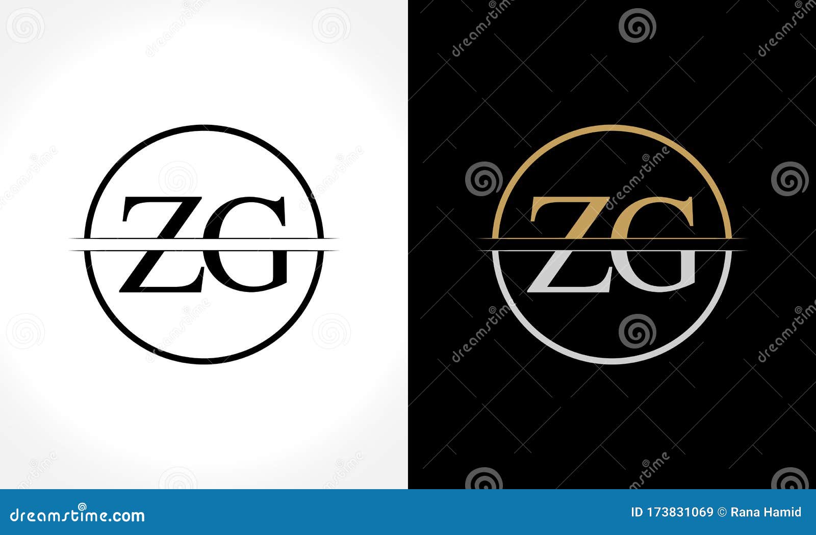 Initial ZG Logo Design Vector Template. Creative Letter ZG Business ...
