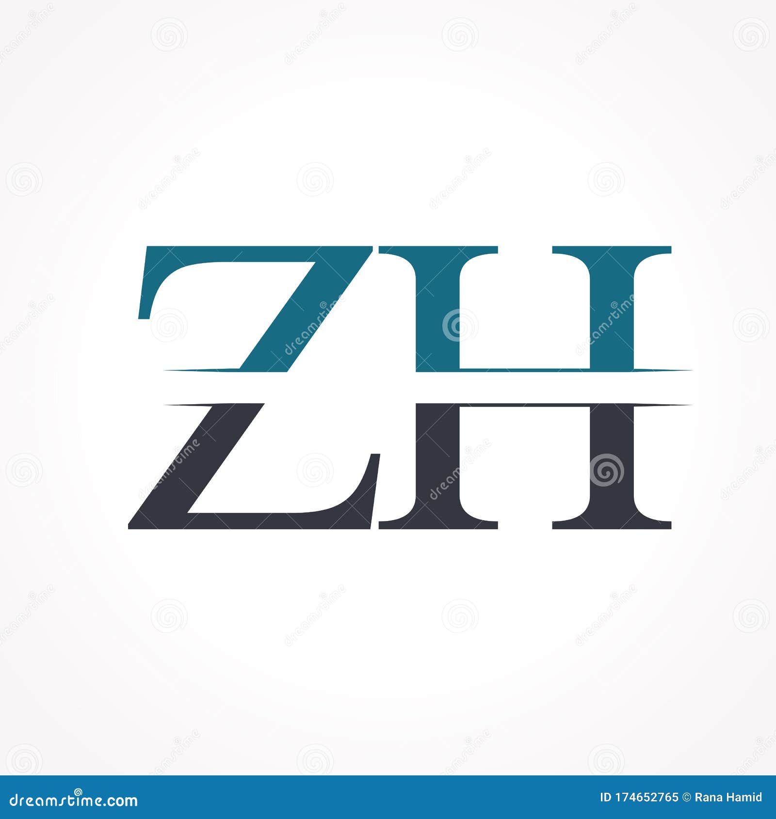 Initial ZH Logo Design Vector Template. Creative Letter ZH Business ...