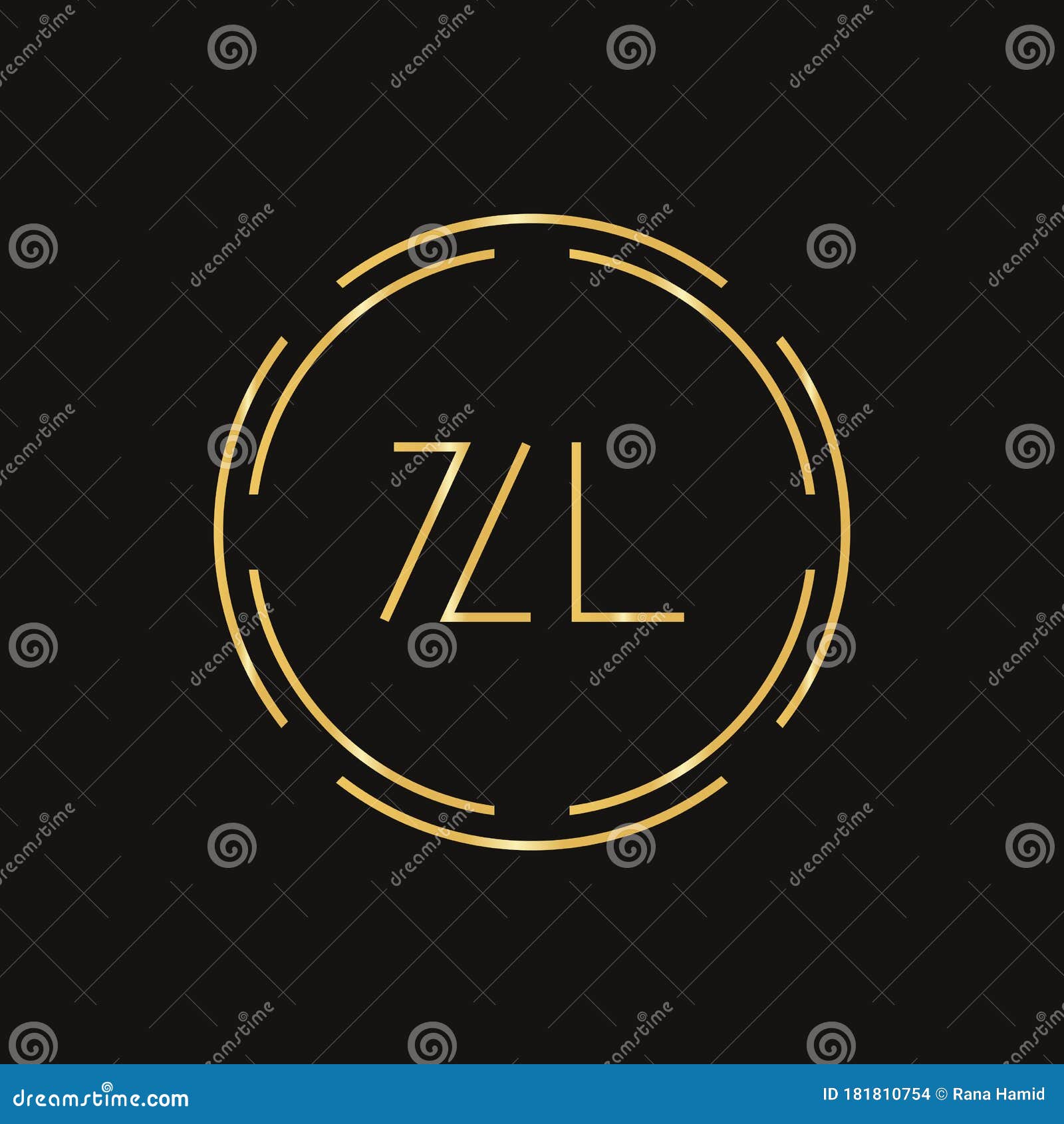 Initial ZL Logo Design Vector Template. Digital Circle Letter ZL ...