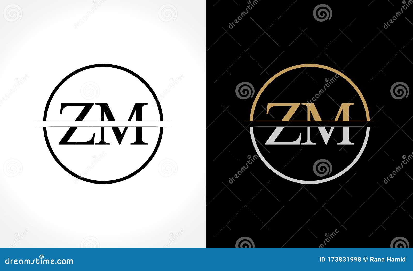 Initial ZM Logo Design Vector Template. Creative Letter ZM Business ...