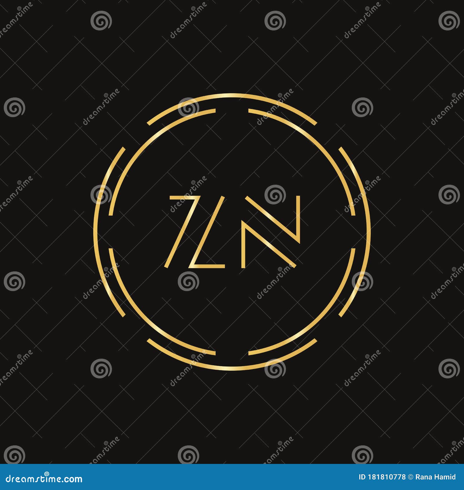 Initial ZN Logo Design Vector Template. Digital Circle Letter ZN ...