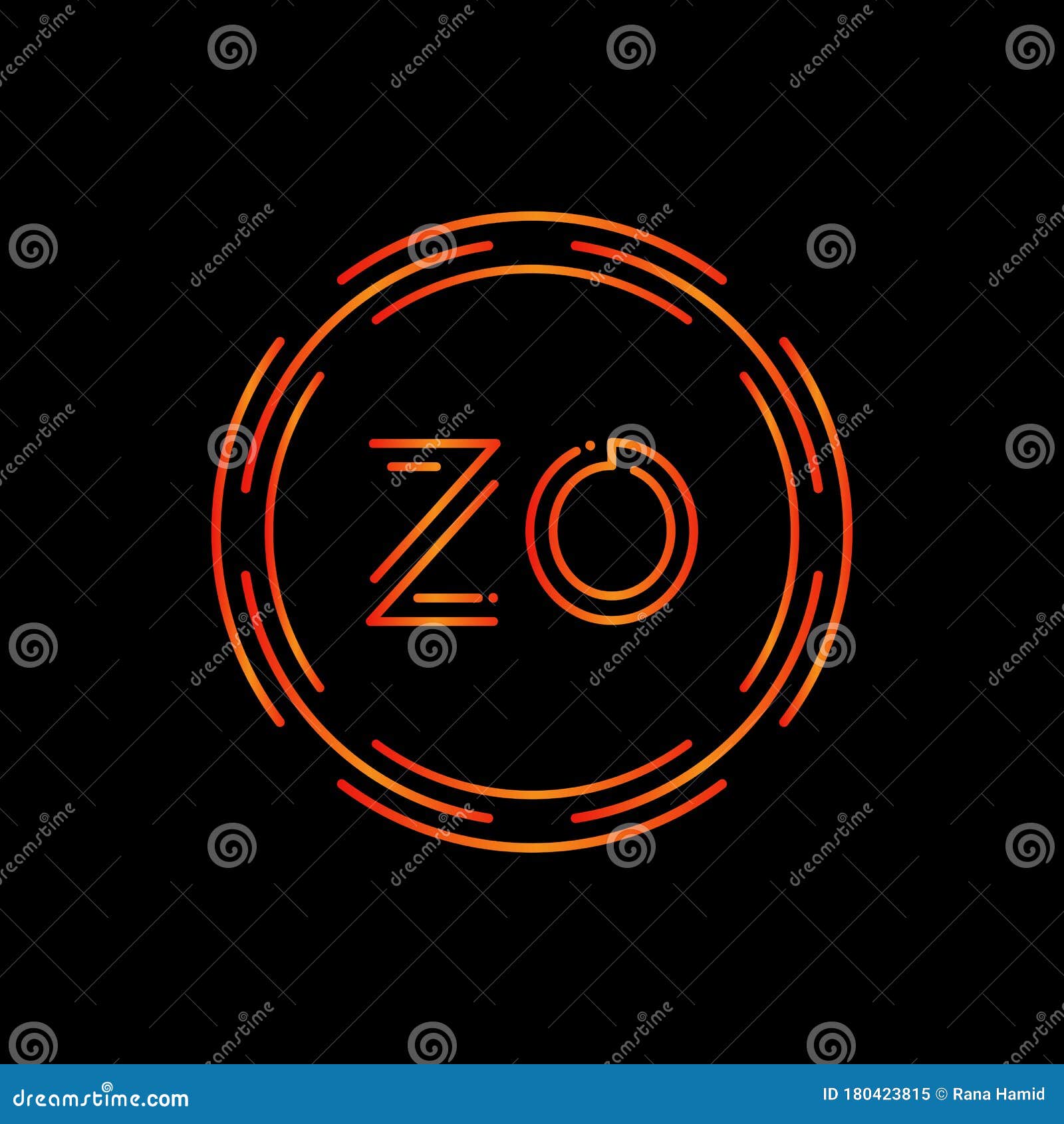 Initial ZO Logo Design Vector Template. Digital Circle Letter ZO ...