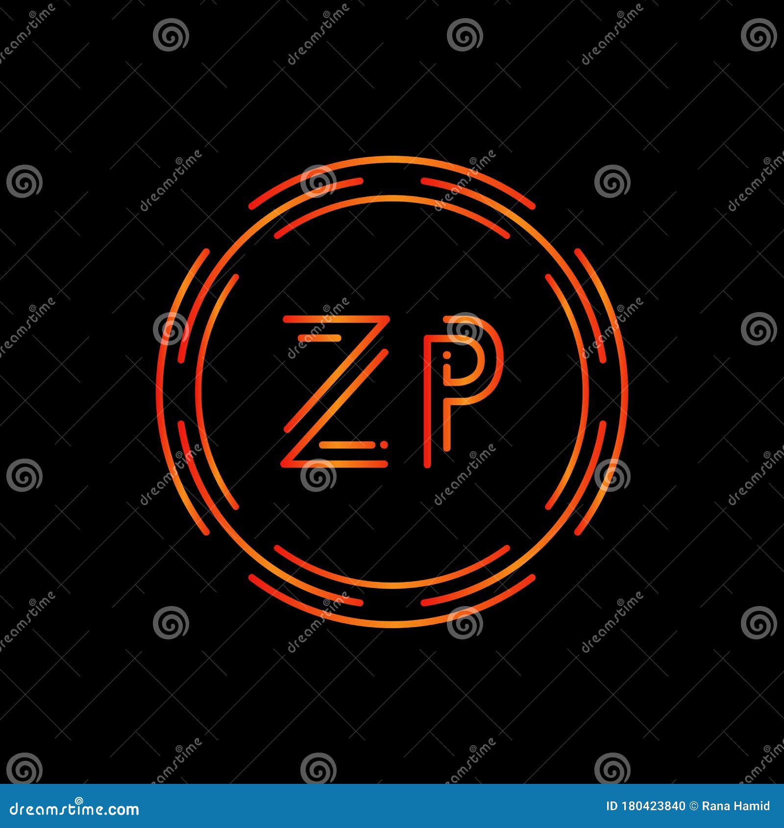 Initial ZP Logo Design Vector Template. Digital Circle Letter ZP ...