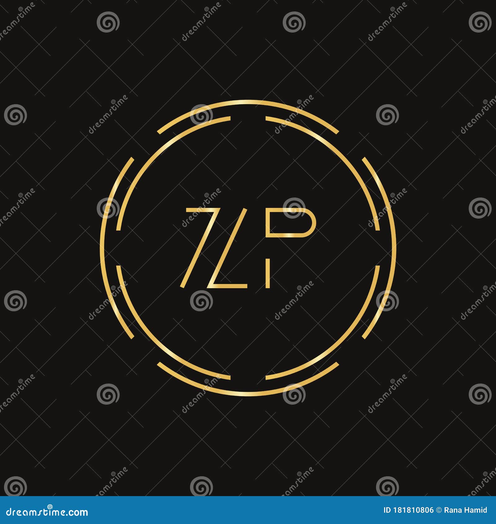 Initial ZP Logo Design Vector Template. Digital Circle Letter ZP ...