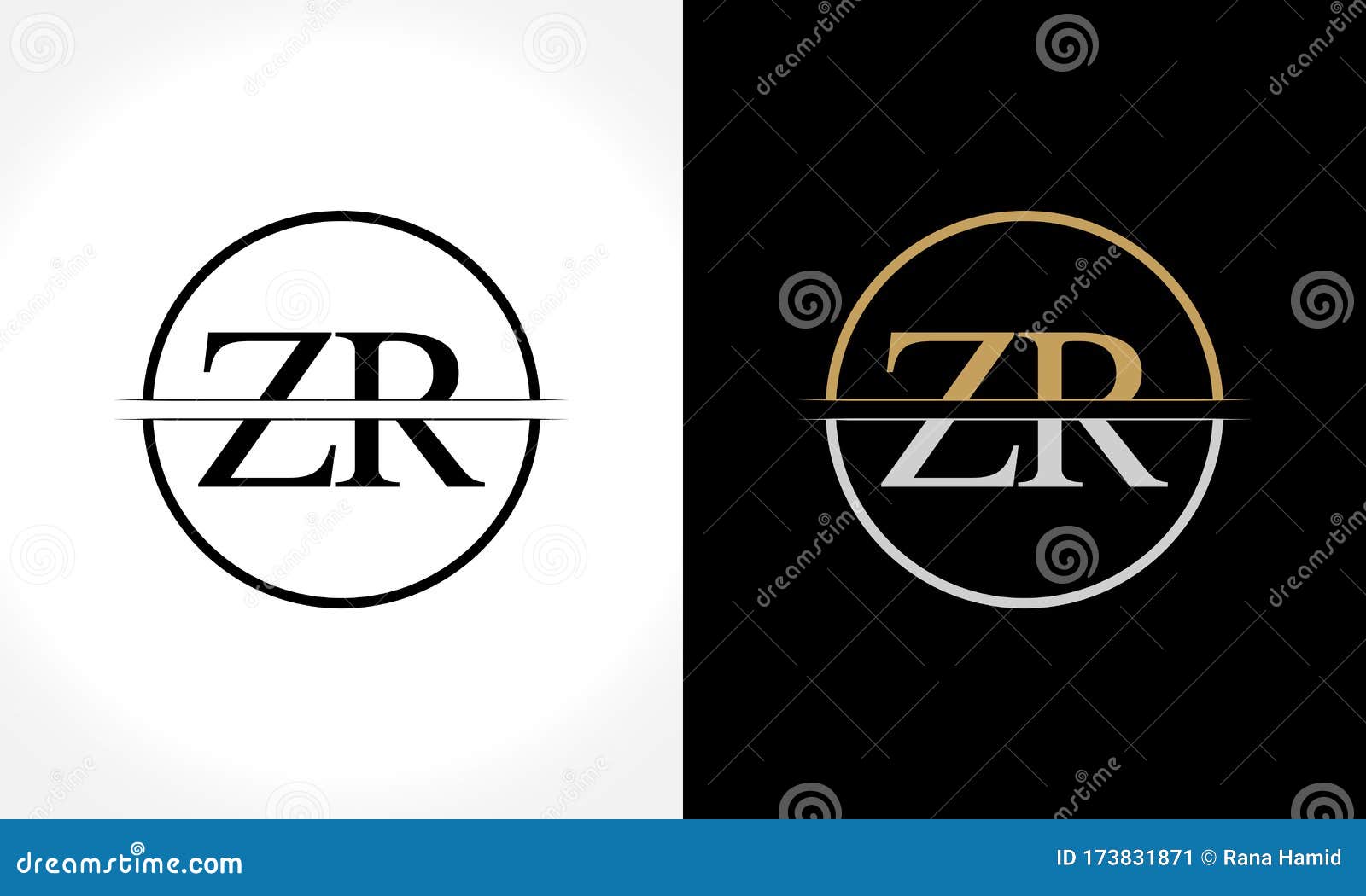 Initial ZR Logo Design Vector Template. Creative Letter ZR Business ...