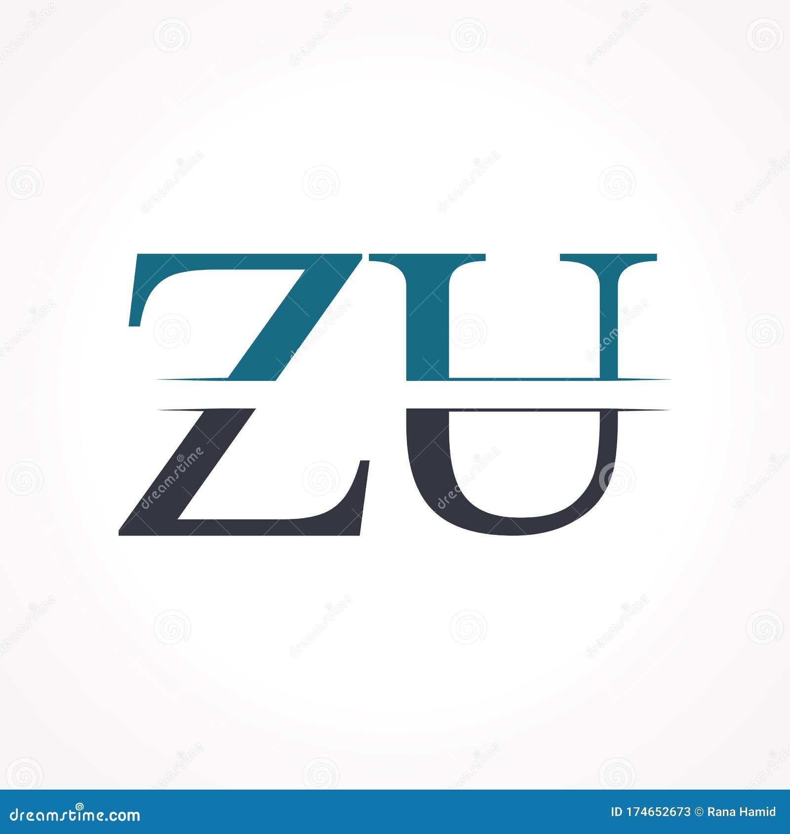 Initial ZU Logo Design Vector Template. Creative Letter ZU Business ...