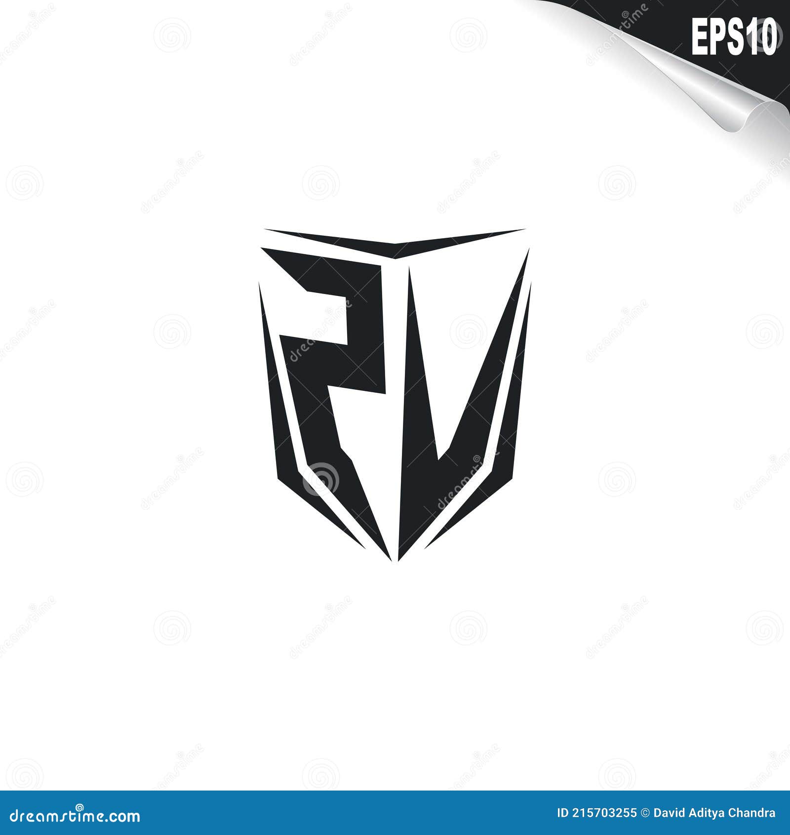 Initial ZV Logo Design with Shield Style, Logo Business Branding Stock ...