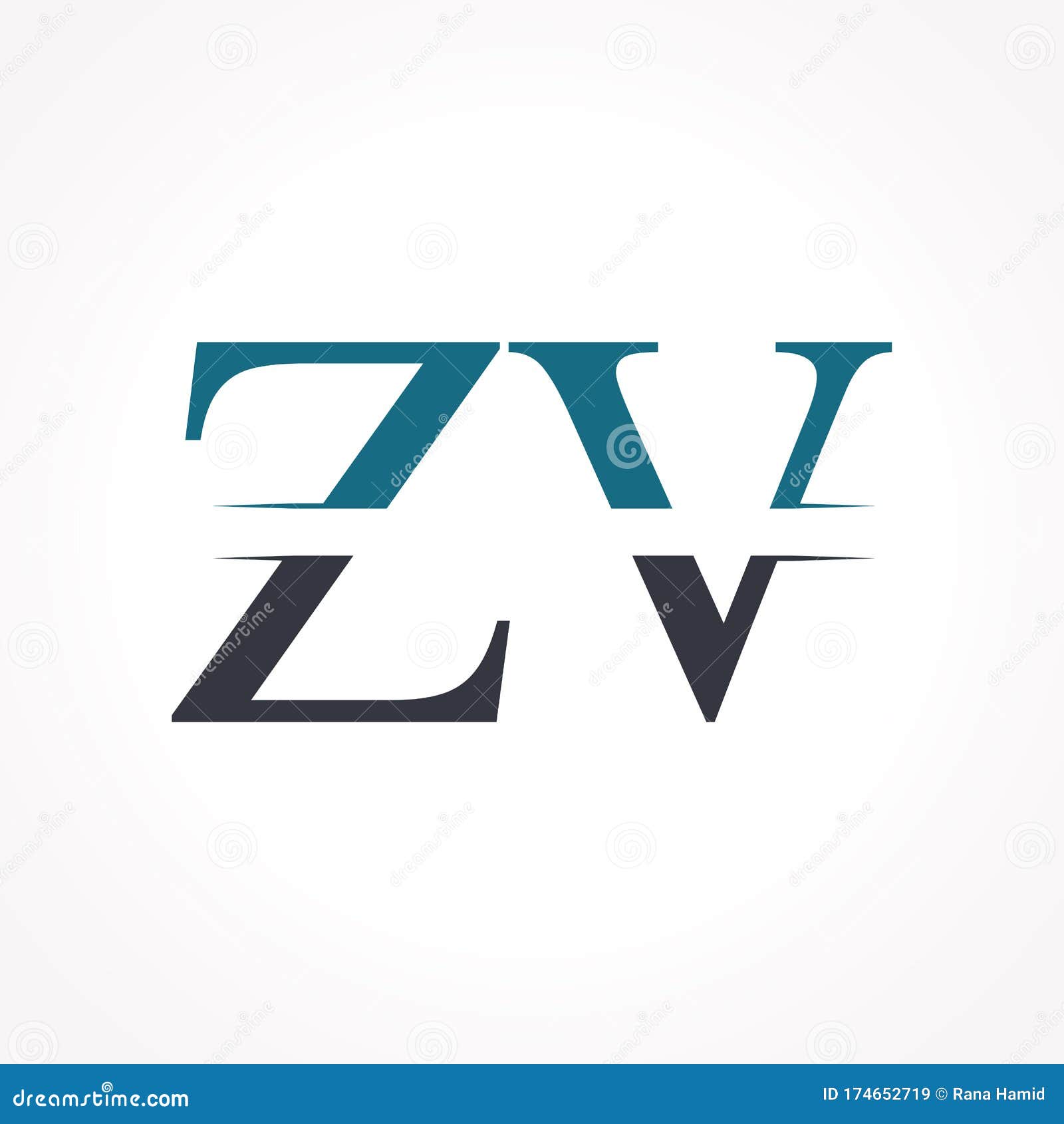 Initial ZV Logo Design Vector Template. Creative Letter ZV Business ...
