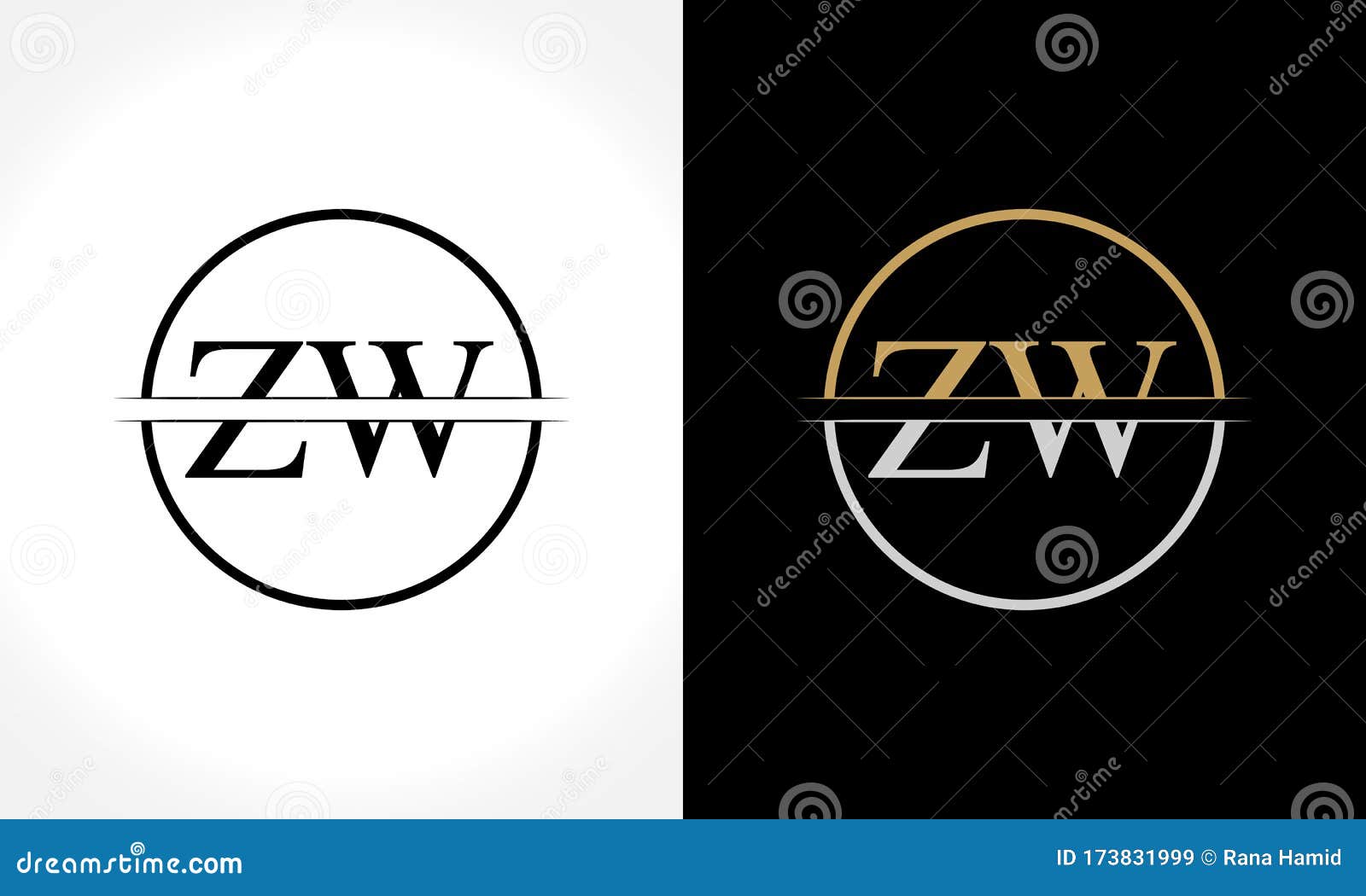 Initial ZW Logo Design Vector Template. Creative Letter ZW Business ...