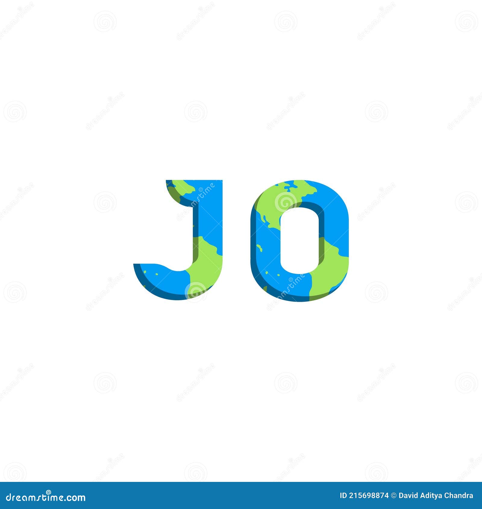 Initiale Logo Jo Design Avec Logo World Map Illustration de Vecteur ...