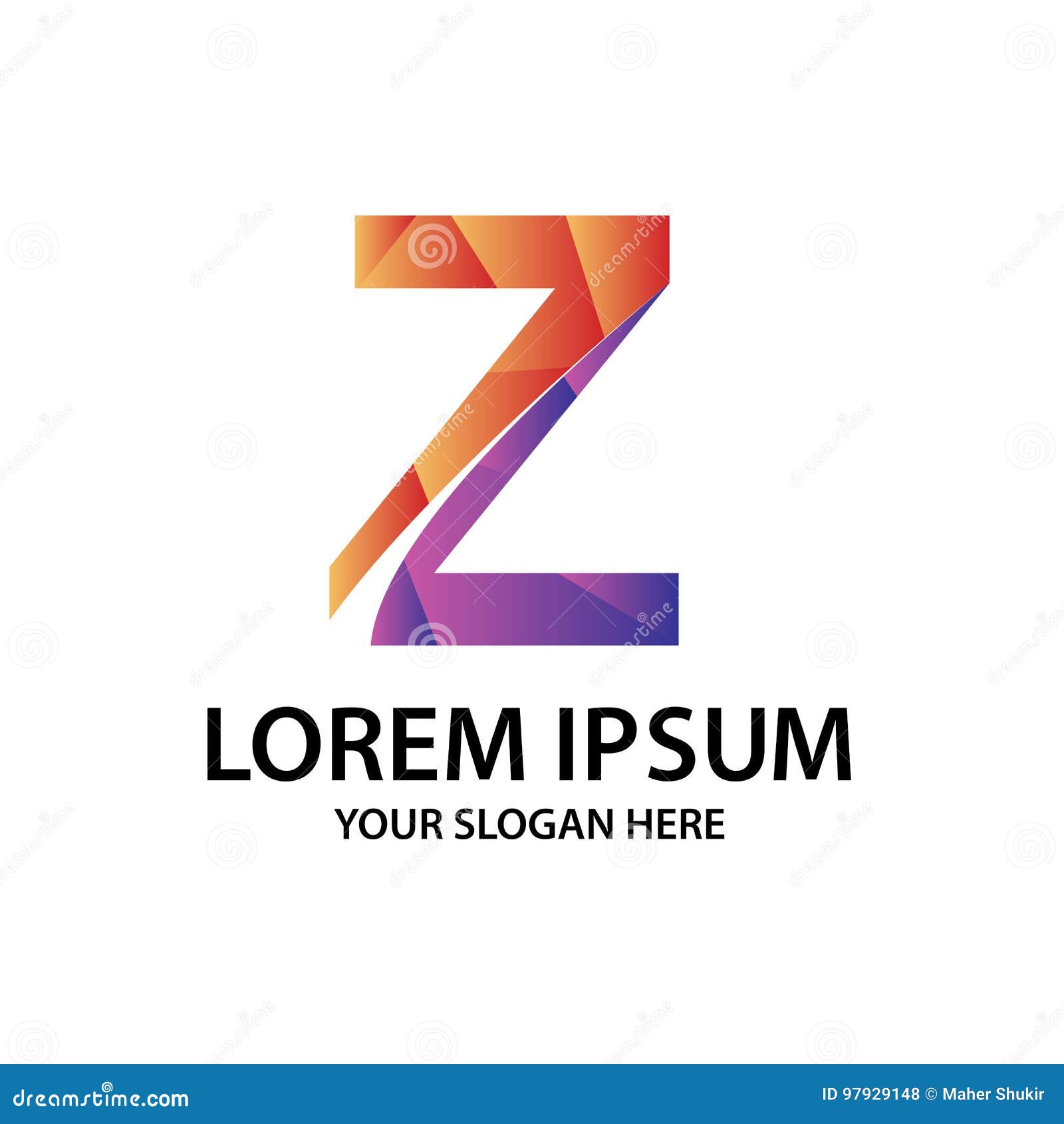 Initiale Polygonale Z Avec Le Logo Illustration de Vecteur ...