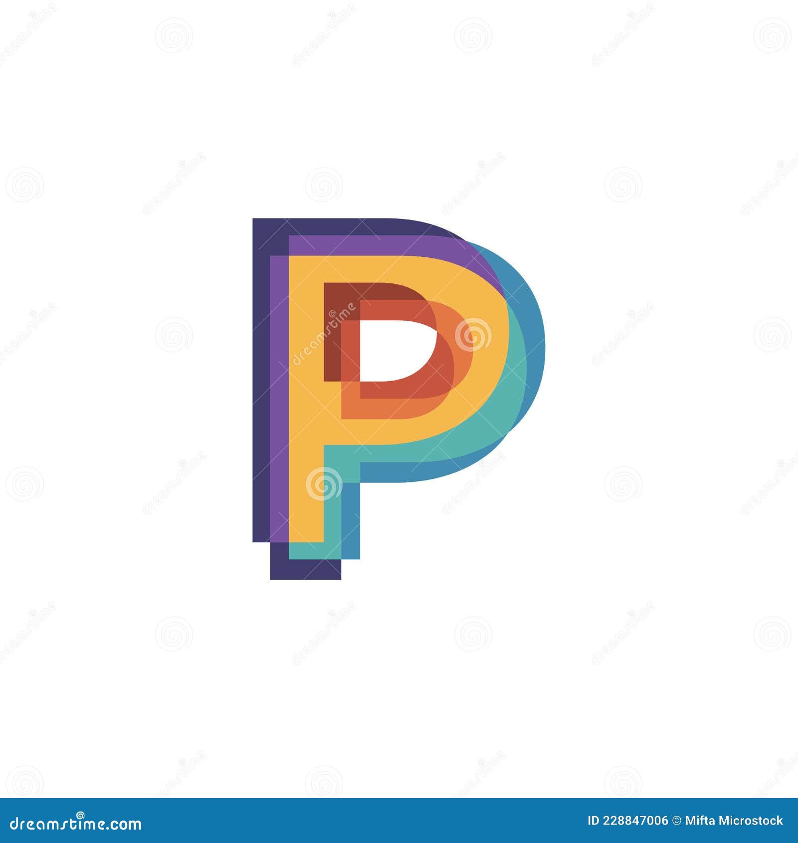 Initialen Buchstaben P Logo Design Vektoren Modern Farbenfroh Vektor ...