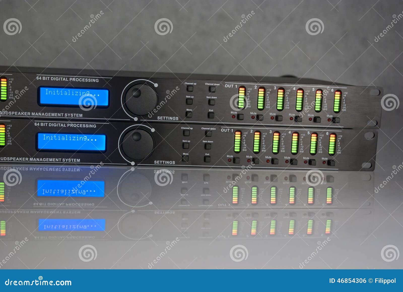 Initializing Audio DSP Front Panel Stock Photo - Image of turned, level ...