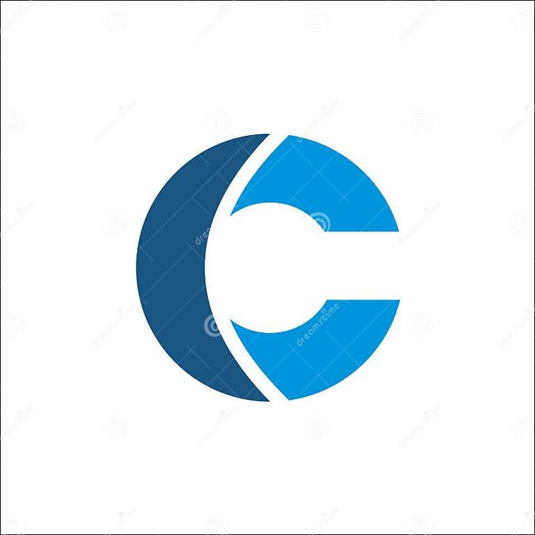 Initials C Logo Vector Abstract Blue Color Stock Vector - Illustration ...