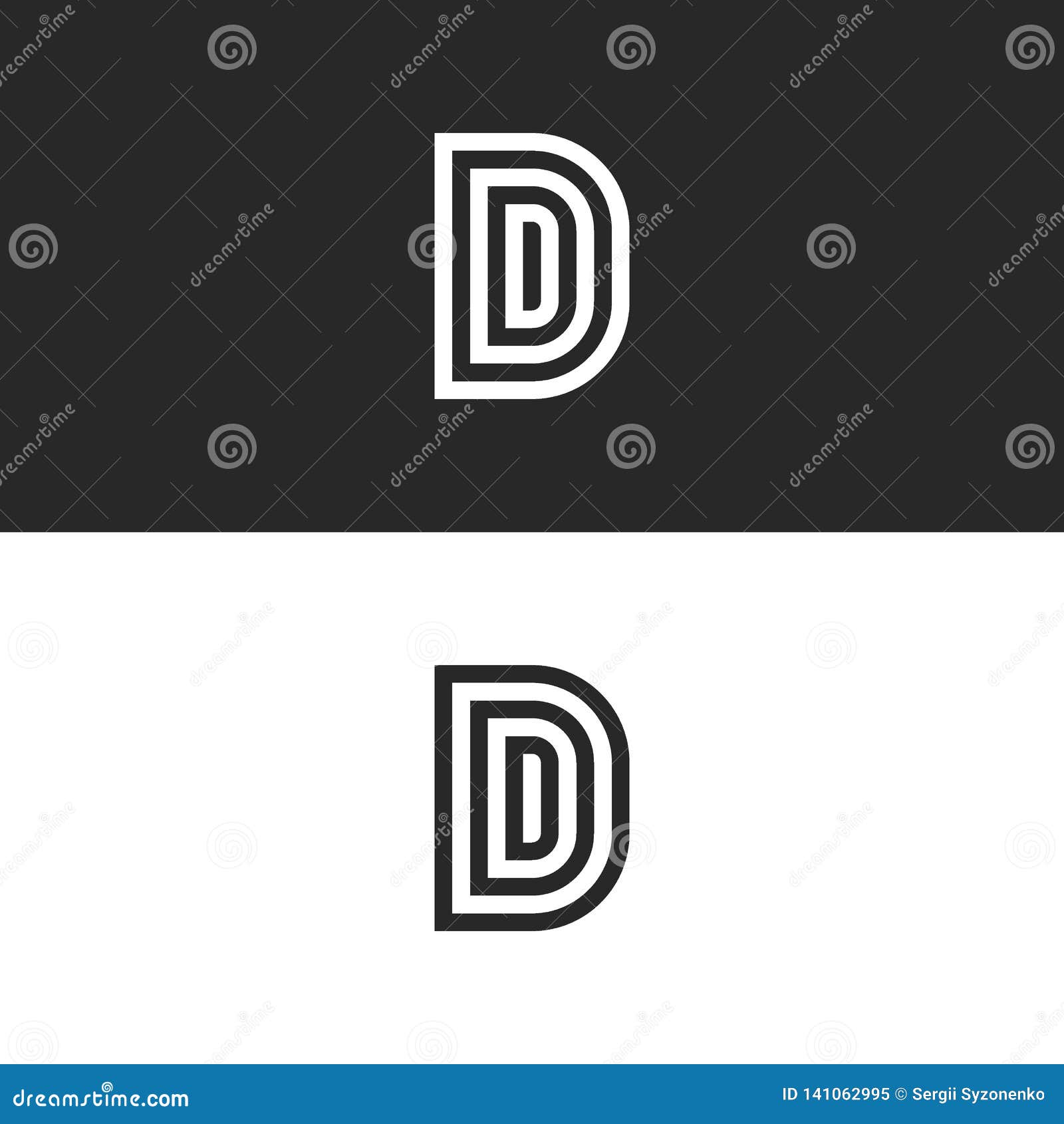 Initials DDD Letters Monogram Or D Logo Design. Luxury Linear Black And ...