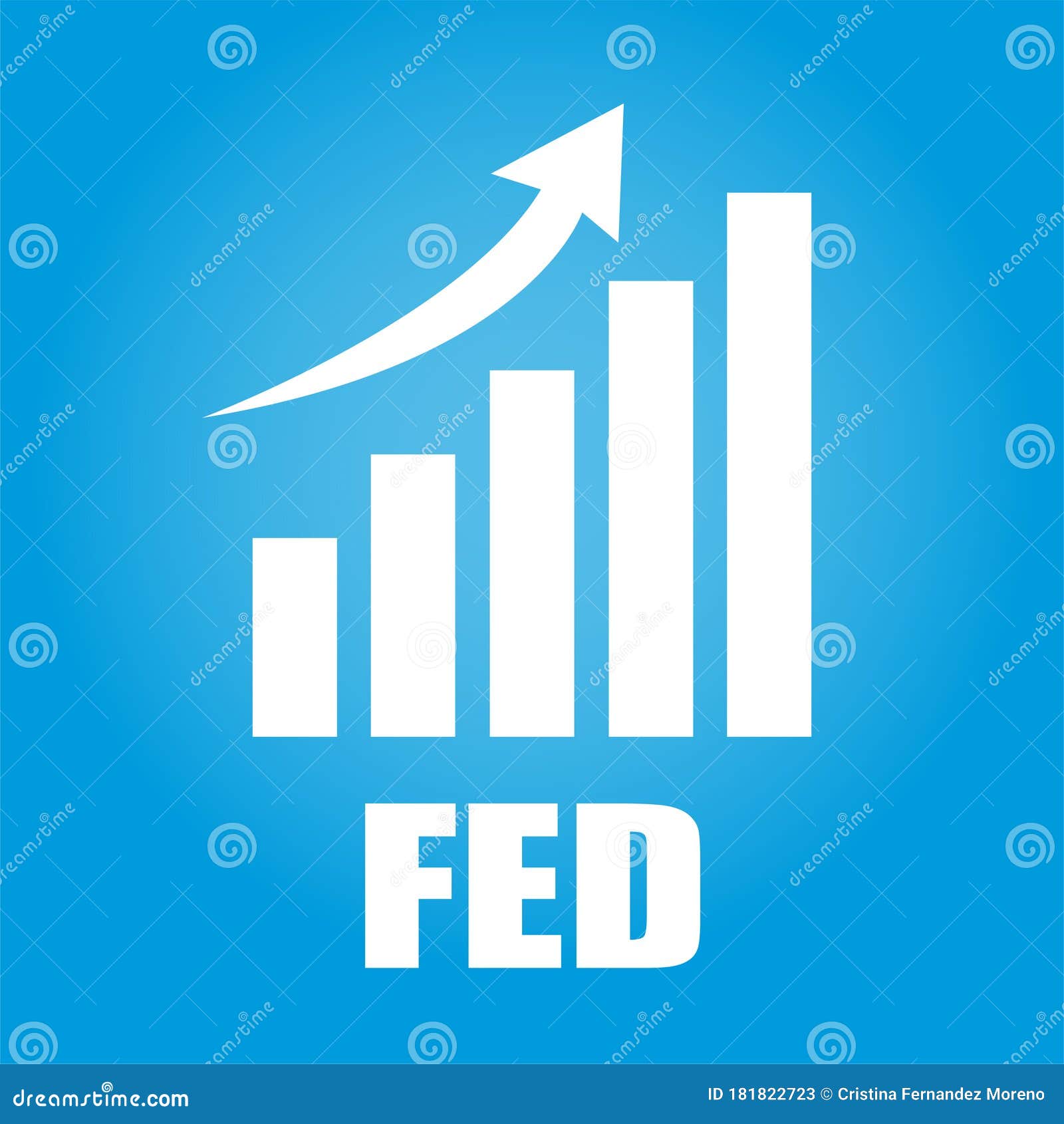 Initials FED of the Federal Reserve Symbol with Blue Background Stock ...