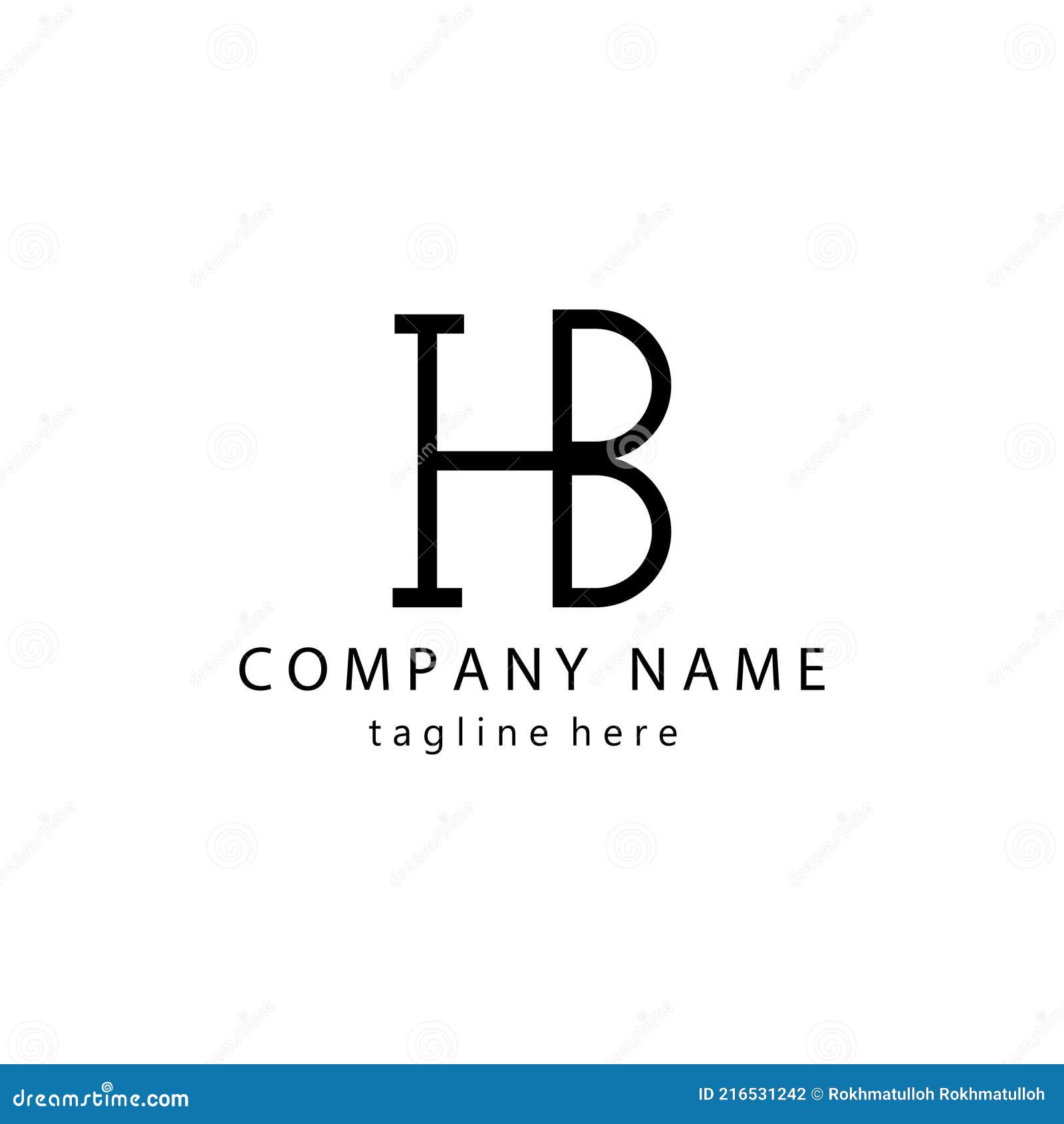 Initials HB Logo Typography Outline Design Vector Illustration Stock ...